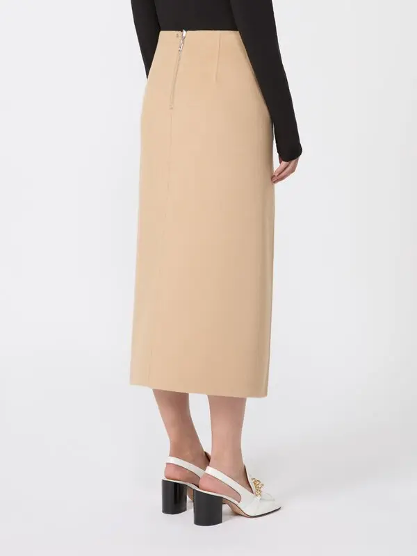 Max Mara Long Double-faced Wool Skirt