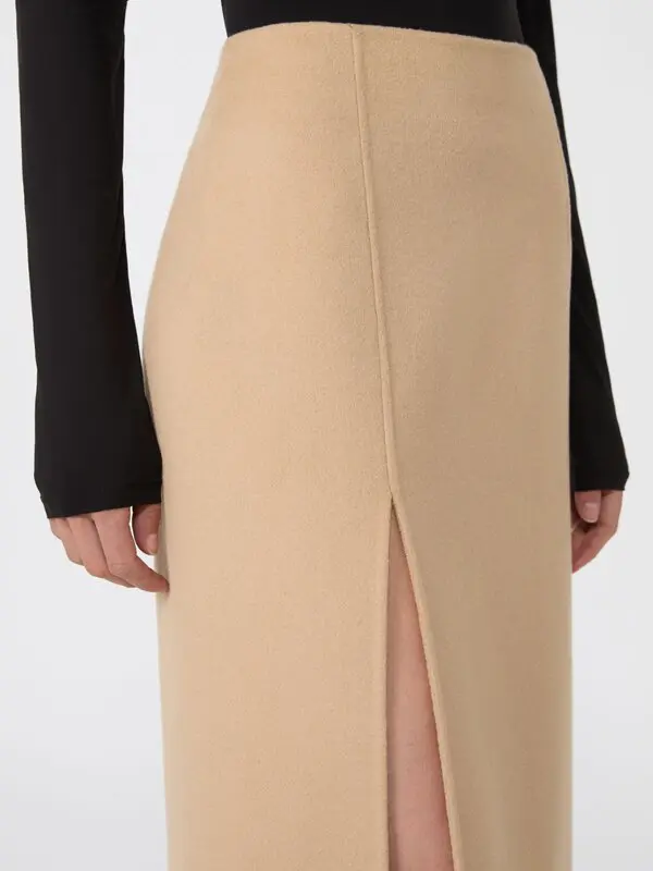 Max Mara Long Double-faced Wool Skirt