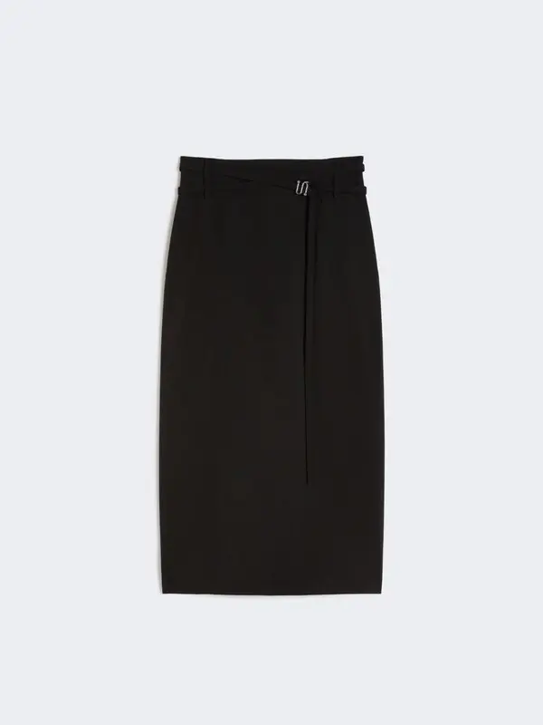 Max Mara Long Wool Skirt With Belt