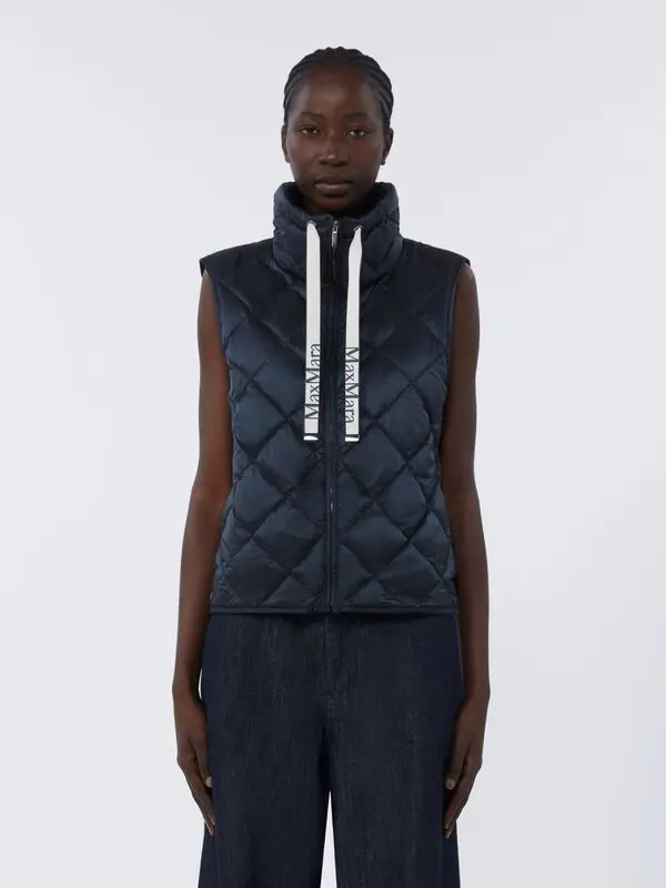 Max Mara Padded Water-repellent Nylon Canvas Gilet - Midnightblue