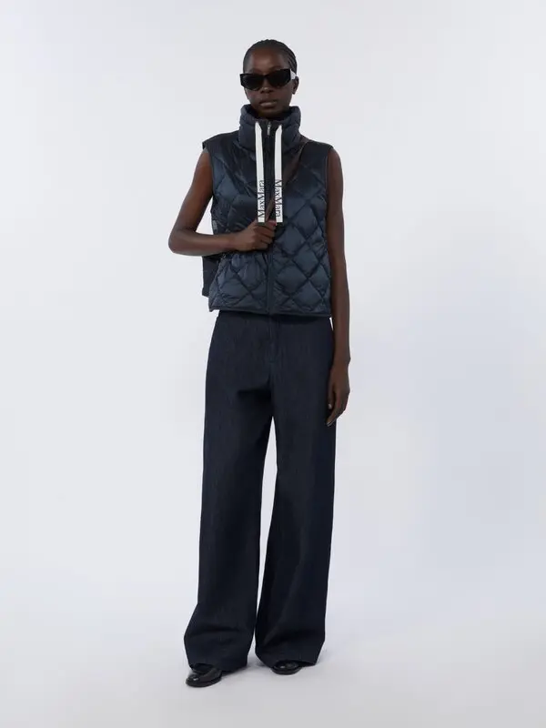 Max Mara Padded Water-repellent Nylon Canvas Gilet - Midnightblue