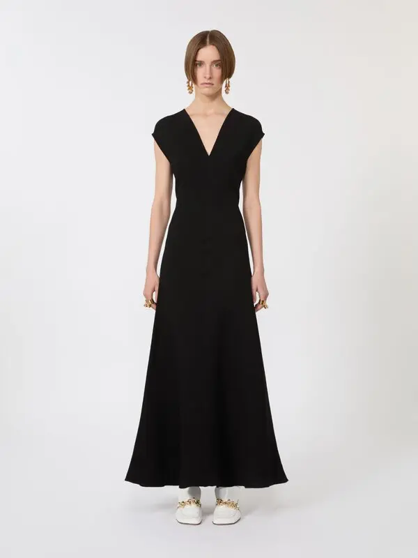 Max Mara Long Dress With V-neck