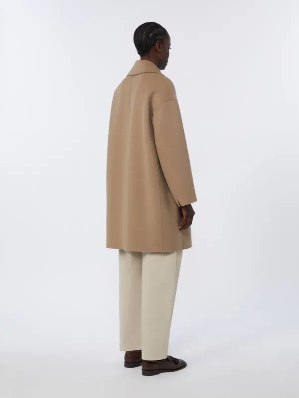 Max Mara Wool Broadcloth Midi Coat - Beige