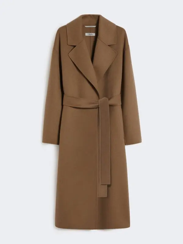 Max Mara Long Wool Broadcloth Coat - Camel