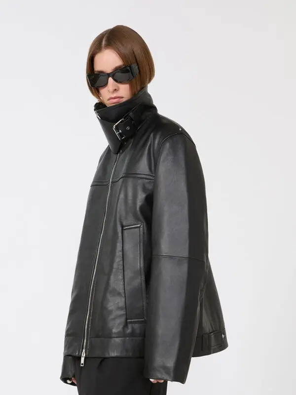 Max Mara Oversized Leather Jacket