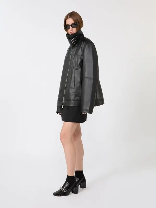 Max Mara Oversized Leather Jacket