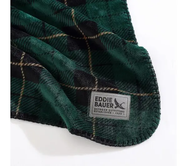 Eddie Bauer Capitol Hill Green Coco Flannel 60' X70' Throw