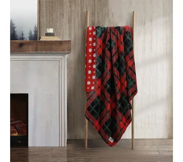 Eddie Bauer Trailhead Plaid Red Coco Flannel 60 'x70' Throw
