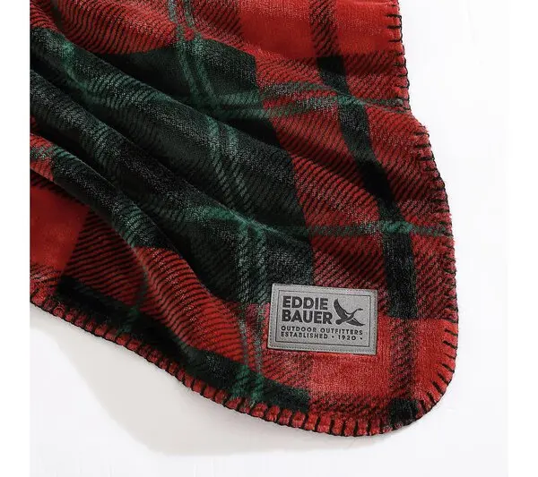 Eddie Bauer Trailhead Plaid Red Coco Flannel 60 'x70' Throw