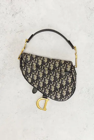 Dior Oblique Trotter Saddle Bag - Blue