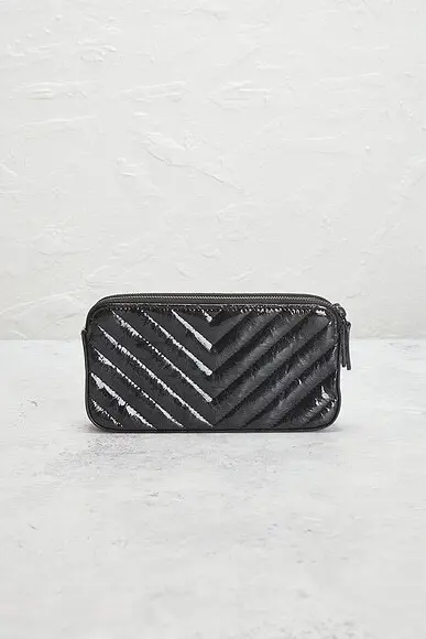 Chanel Patent So Double Zip Clutch