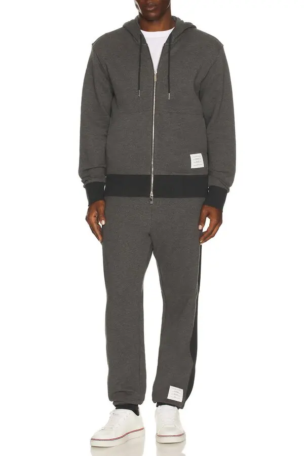 Thom Browne Zip Up Color Blocked Hoodie