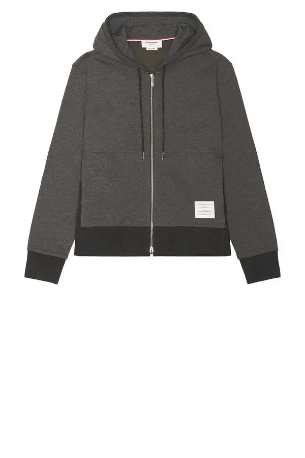 Thom Browne Zip Up Color Blocked Hoodie