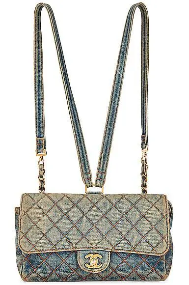 Chanel Vintage Flap Backpack Denim
