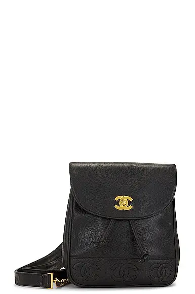 Chanel Vintage Caviar Leather Triple Cc Backpack