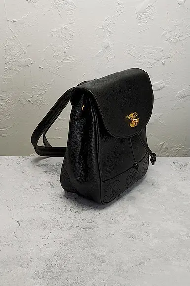Chanel Vintage Caviar Leather Triple Cc Backpack