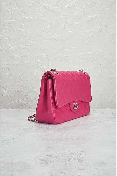 Chanel Caviar Double Flap Bag - Pink