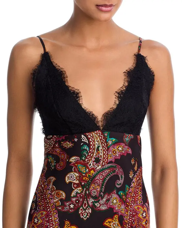 L'Agence Susanna Lace Trim Slip Dress