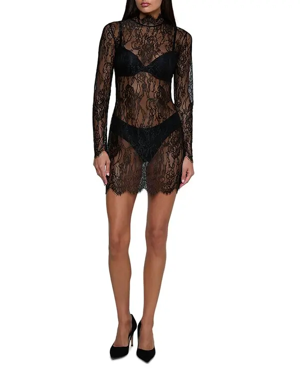 L'Agence Henrietta Lace Mini Dress - Black