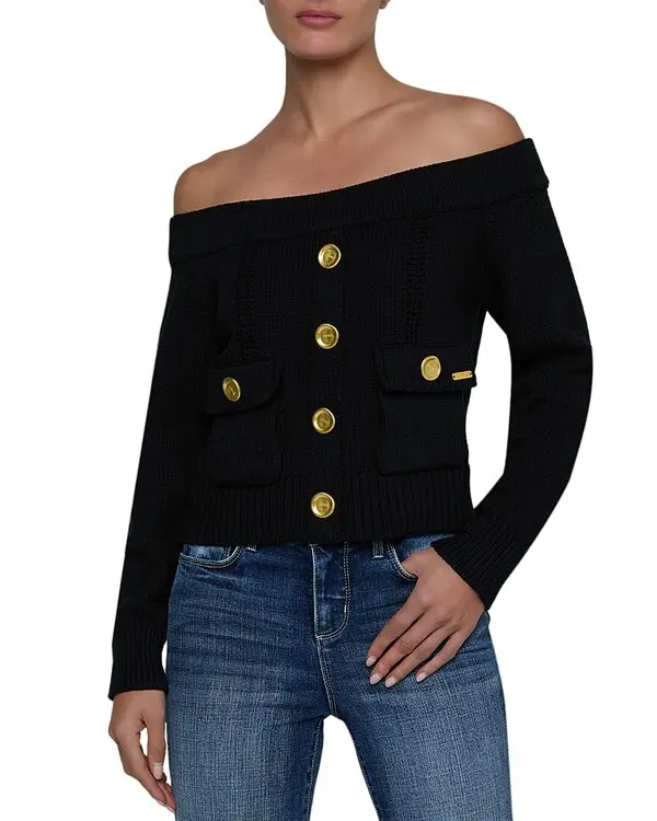 L'Agence Teri Off-shoulder Pocket Top
