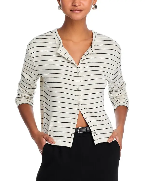 Rag & Bone The Knit Stripe Boxy Cardigan Sweater