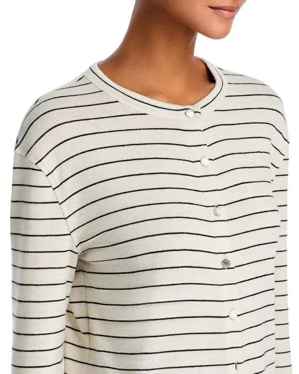 Rag & Bone The Knit Stripe Boxy Cardigan Sweater