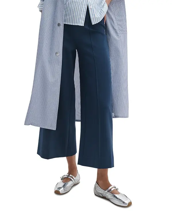 Rag & Bone Irina Cropped Wide Leg Pants - Navy