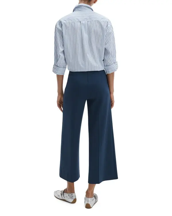 Rag & Bone Irina Cropped Wide Leg Pants - Navy