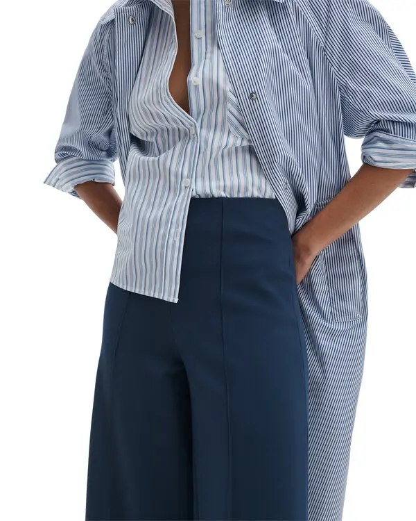 Rag & Bone Irina Cropped Wide Leg Pants - Navy