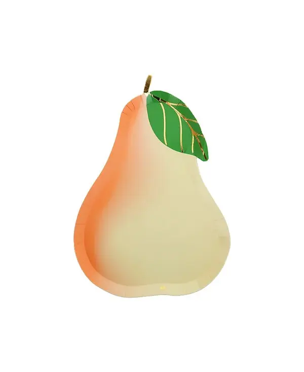 JOLLITY & CO Le Dinner Pear Paper Dessert Plates, Set Of 8 - Multicolor