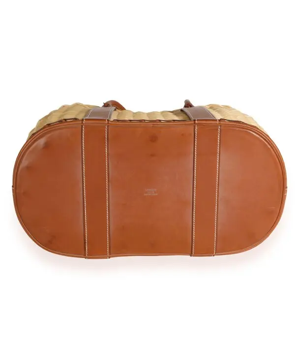Hermès Garden Party Leather And Straw/raffia Handbag