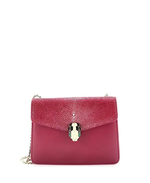 BVLGARI Serpenti Forever Shoulder Bag Leather And Stingray
