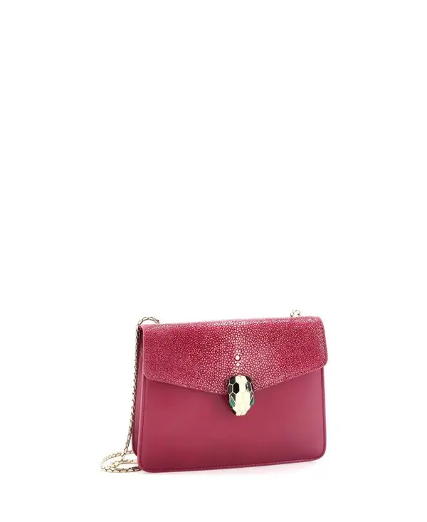 BVLGARI Serpenti Forever Shoulder Bag Leather And Stingray