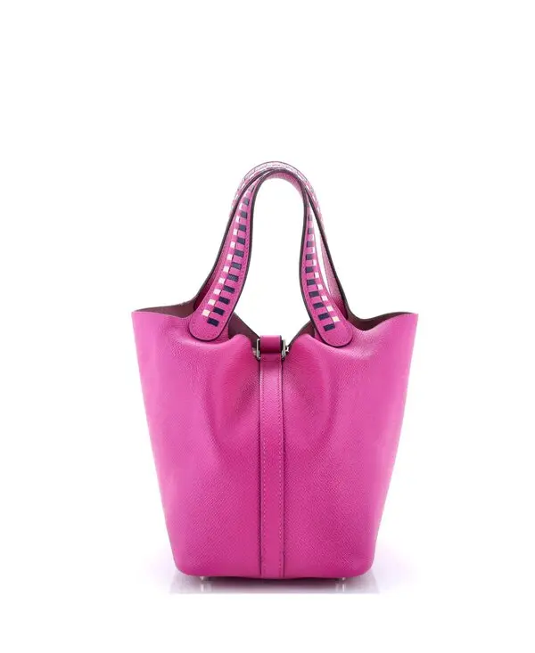 Hermès Pm Picotin Lock Bag Tressage Epsom - Pink