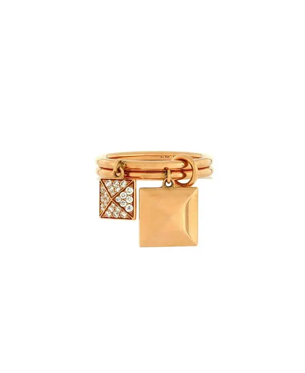 Hermès Clou D'h Charm Ring - K Rose Gold