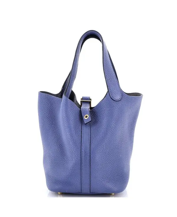 Hermès Pm Picotin Lock Bag Clemence - Blue