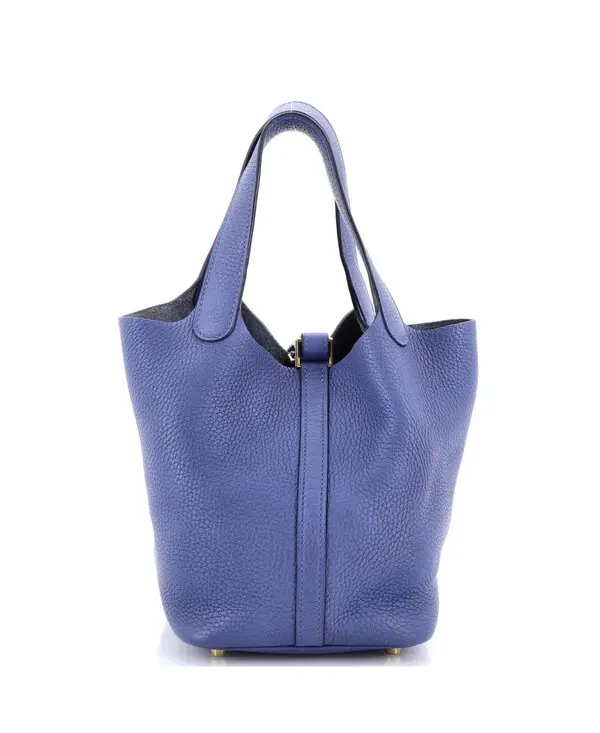 Hermès Pm Picotin Lock Bag Clemence - Blue