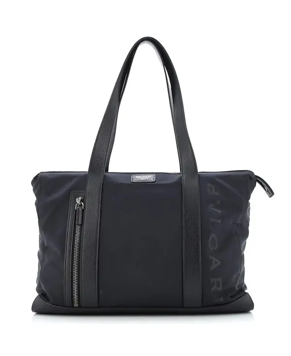 BVLGARI Fragment Zip Tote Nylon With Leather