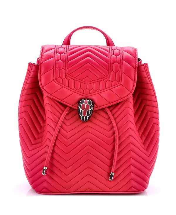 BVLGARI Medium Serpenti Forever Quilted Leather Backpack
