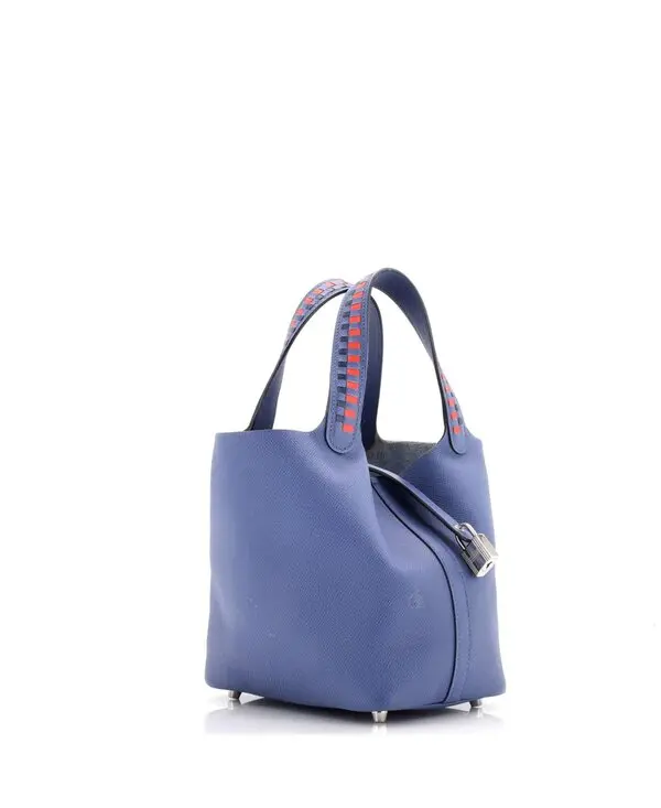 Hermès Pm Picotin Lock Bag Tressage Epsom - Blue