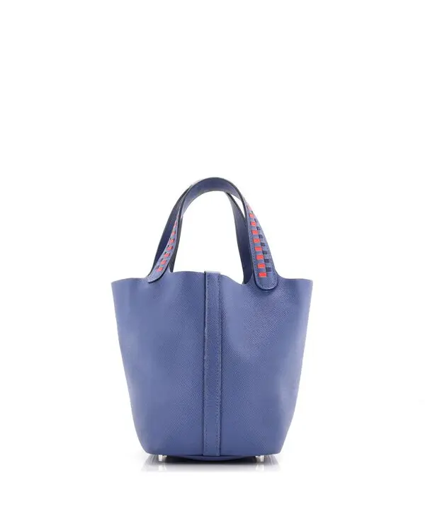 Hermès Pm Picotin Lock Bag Tressage Epsom - Blue