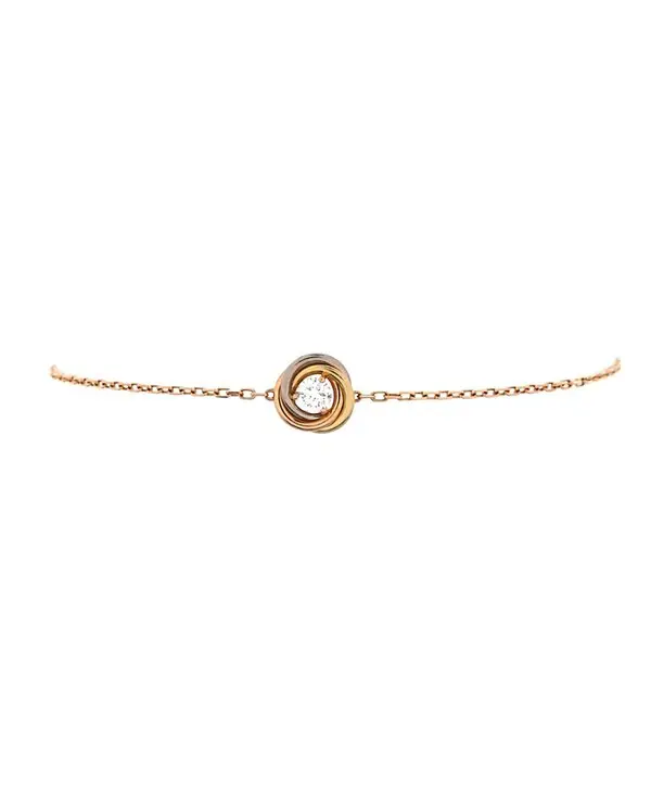 CARTIER Trinity Diamond 18k Tricolor Gold Chain Bracelet - K Gold