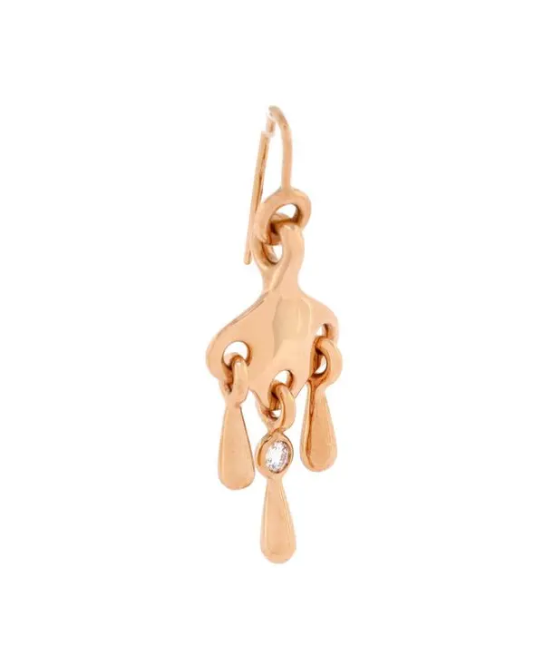 Hermès Filet D'or Earrings In 18k Rose Gold And Diamond