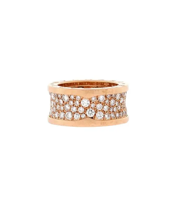BVLGARI B.zero1 18k Ring With Pave Diamonds - K Rose Gold