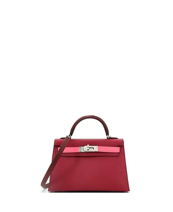 HERMES Kelly 20 Handbag Tricolor Epsom With Palladium Hardware