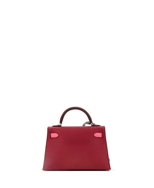 HERMES Kelly 20 Handbag Tricolor Epsom With Palladium Hardware