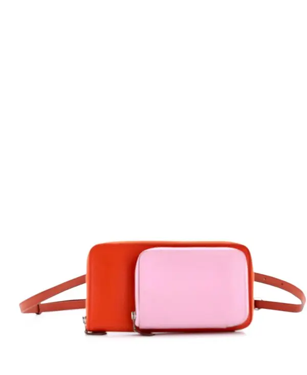 HERMES Nouveau To Go Wallet Epsom With Swift - Orange/ Orange/ Pink