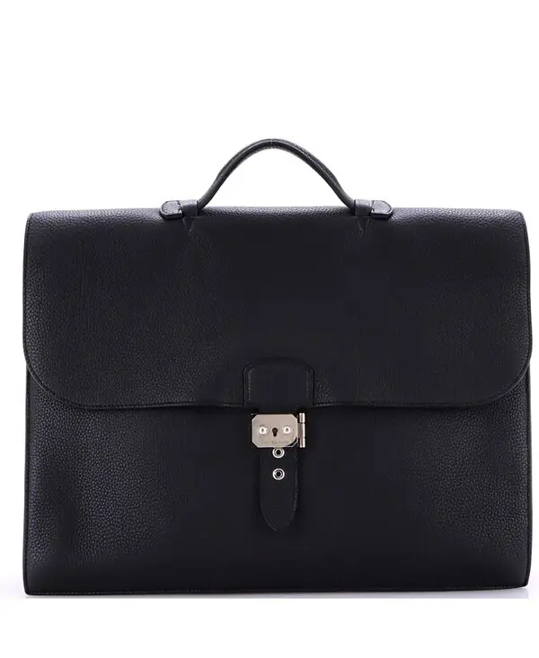 HERMES 41 Sac A Depeches Bag Togo - Black