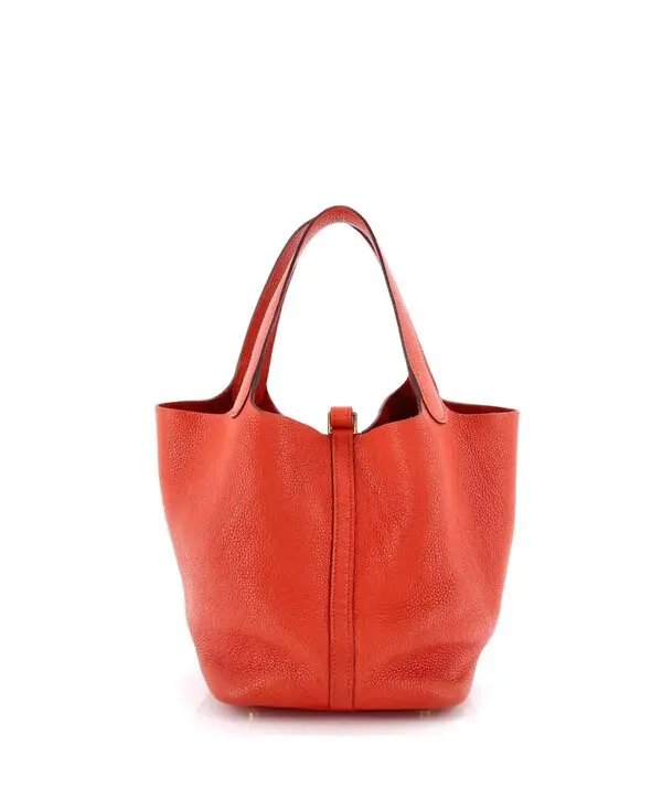 Hermès Mm Picotin Lock Bag Clemence - Orange