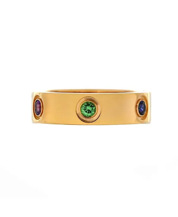 CARTIER Love Band Ring 18k With Gemstones - Gold
